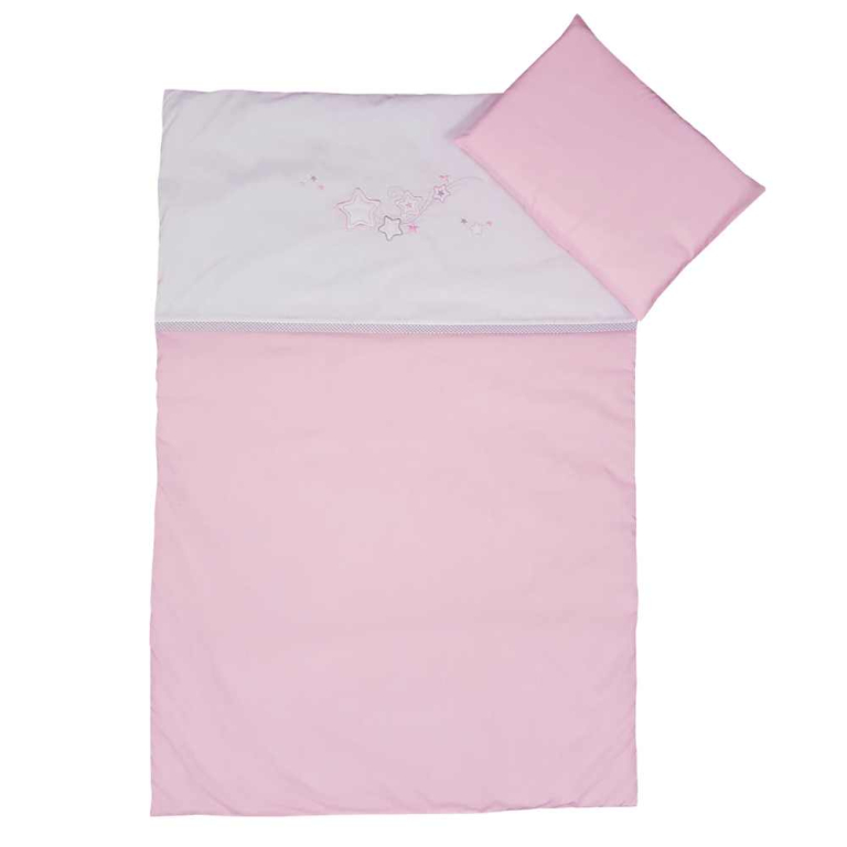 3 Piece Cot Linen Set – Pink Stars – Cabbage Creek
